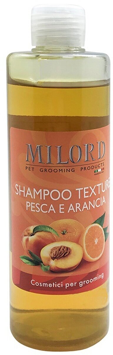 Шампунь для собак и кошек Milord Shampoo Texture Pesca E Aranica текстурирующий с ароматом персика и апельсина 300 мл (1 шт)