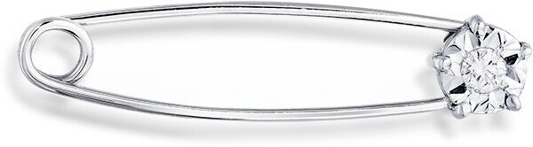 Брошь, белое золото, 585 проба, бриллиант