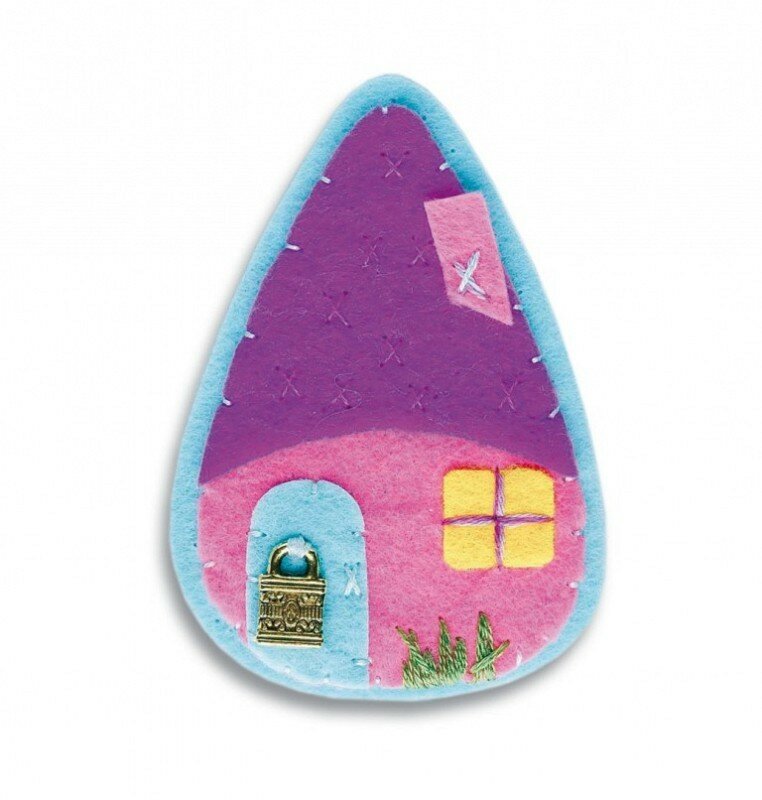 Набор для шитья Перловка #ПБР-1002 Брошка "Дом", 5 х 7 см