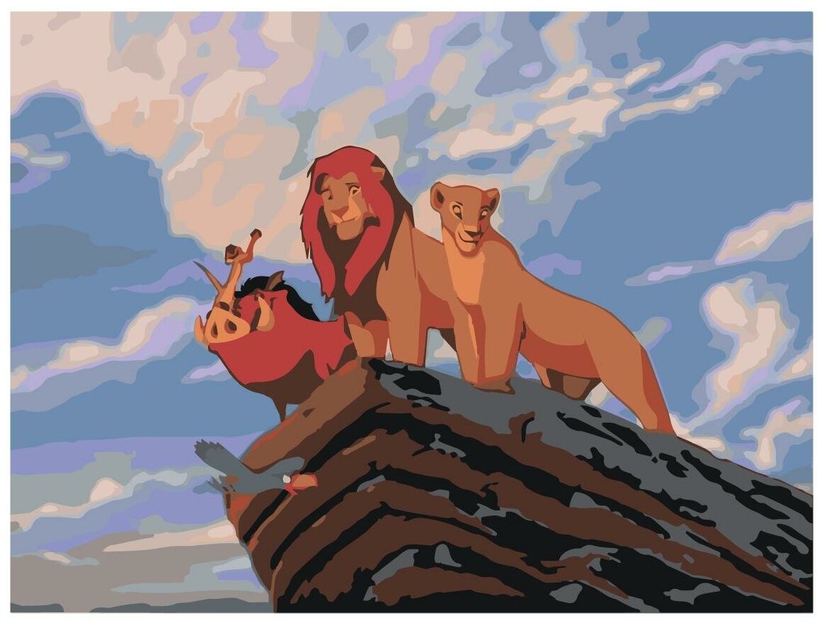 Король Лев на скале Раскраска картина по номерам на холсте