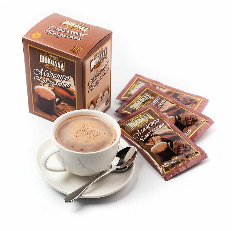 Горячий Шоколад "Маэстро Чоколатти" ассорти вкусов (10 пак по 25гр)*5 упаковок