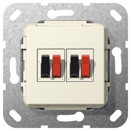 Gira S-55 Крем глянц Разъем динамиков 2 местный