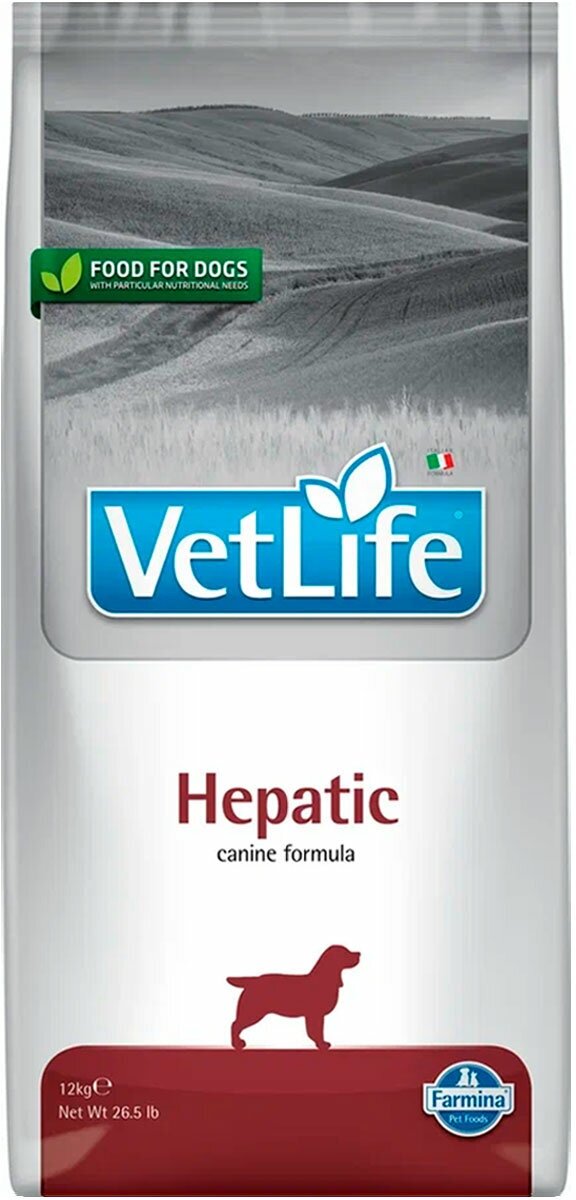 FARMINA VET LIFE CANIN HEPATIC для взрослых собак при заболеваниях печени (12 кг)