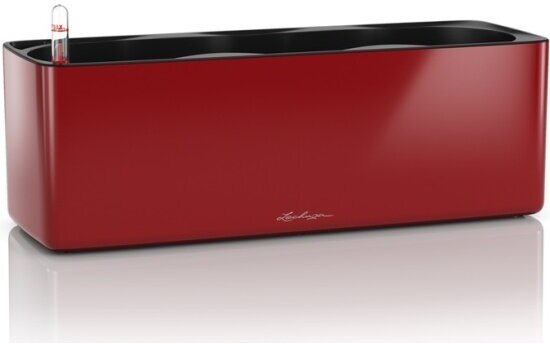 Кашпо Lechuza CUBE Glossy Triple ярко-красный блестящий, с системой автополива