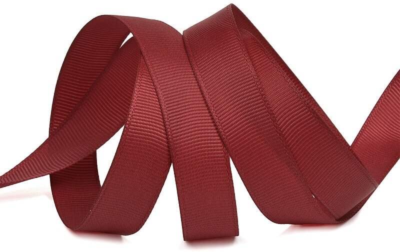 Лента репсовая IDEAL в рубчик 15мм цв. 260 бордовый уп. 27,4м