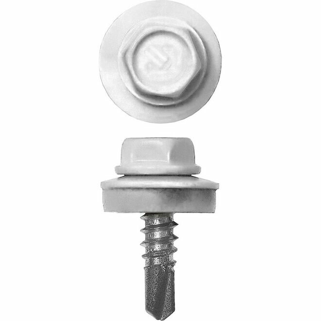 Саморезы СКМ кровельные, RAL 9003 белый, 25 x 5.5 мм, 1 800 шт, для металлических конструкций, ЗУБР Профессионал 4-300310-55-025-9003