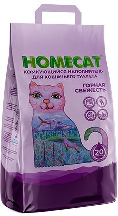 Комкующийся наполнитель Хоумкэт для кошачьего туалета 20 л