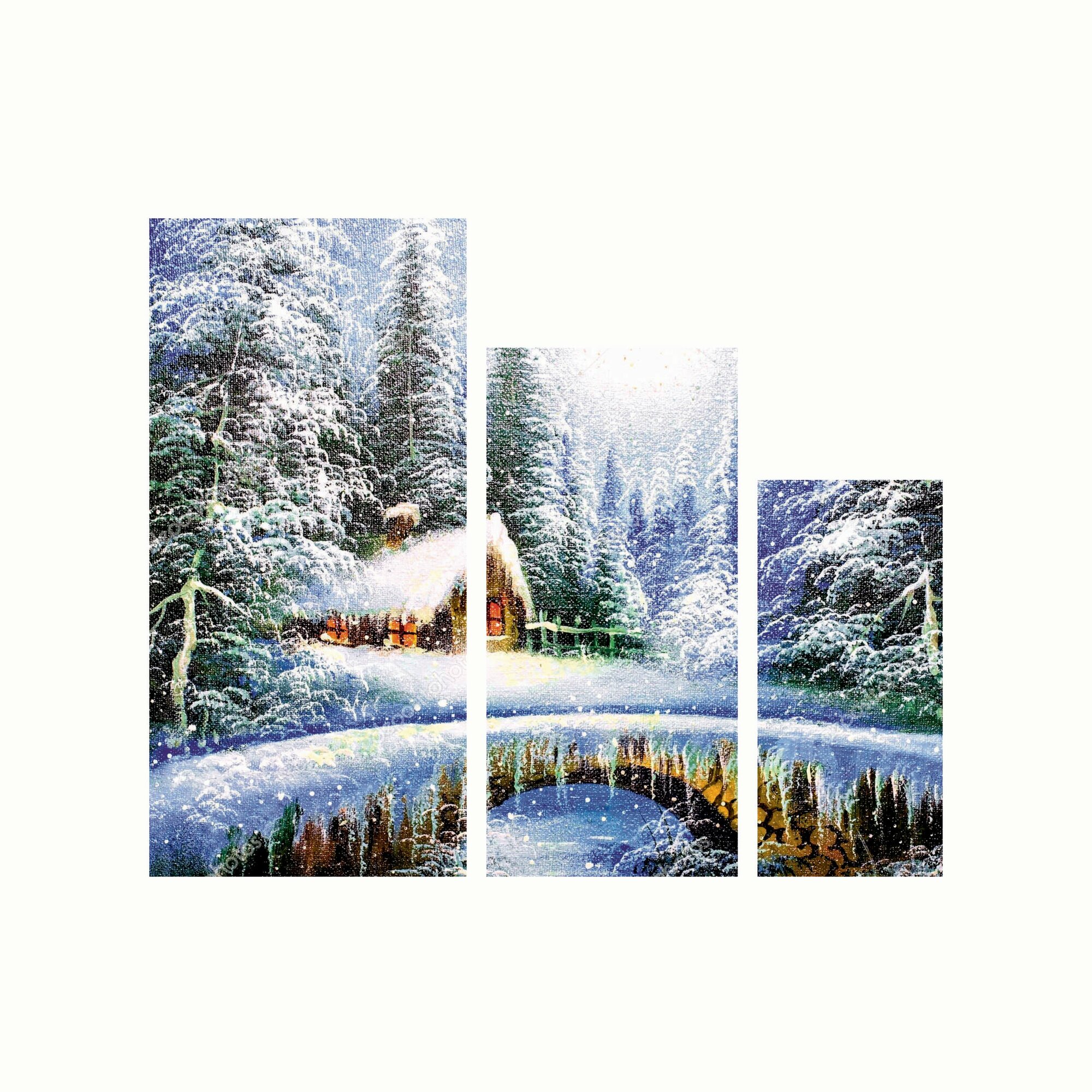 Модульная картина "Зимняя сказка" (Размер:90х80см (18х40,28х60,38х80))