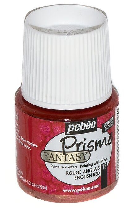 Краски и контуры по стеклу и керамике PEBEO Краска Fantasy Prisme с фактурным эффектом 45 мл 166013 красный английский
