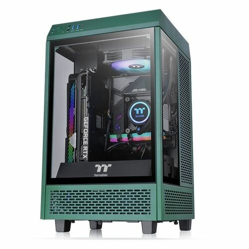 Корпус miniITX Thermaltake The Tower 100 Racing, Midi-Tower, без БП, зеленый [ca-1r3-00scwn-00]