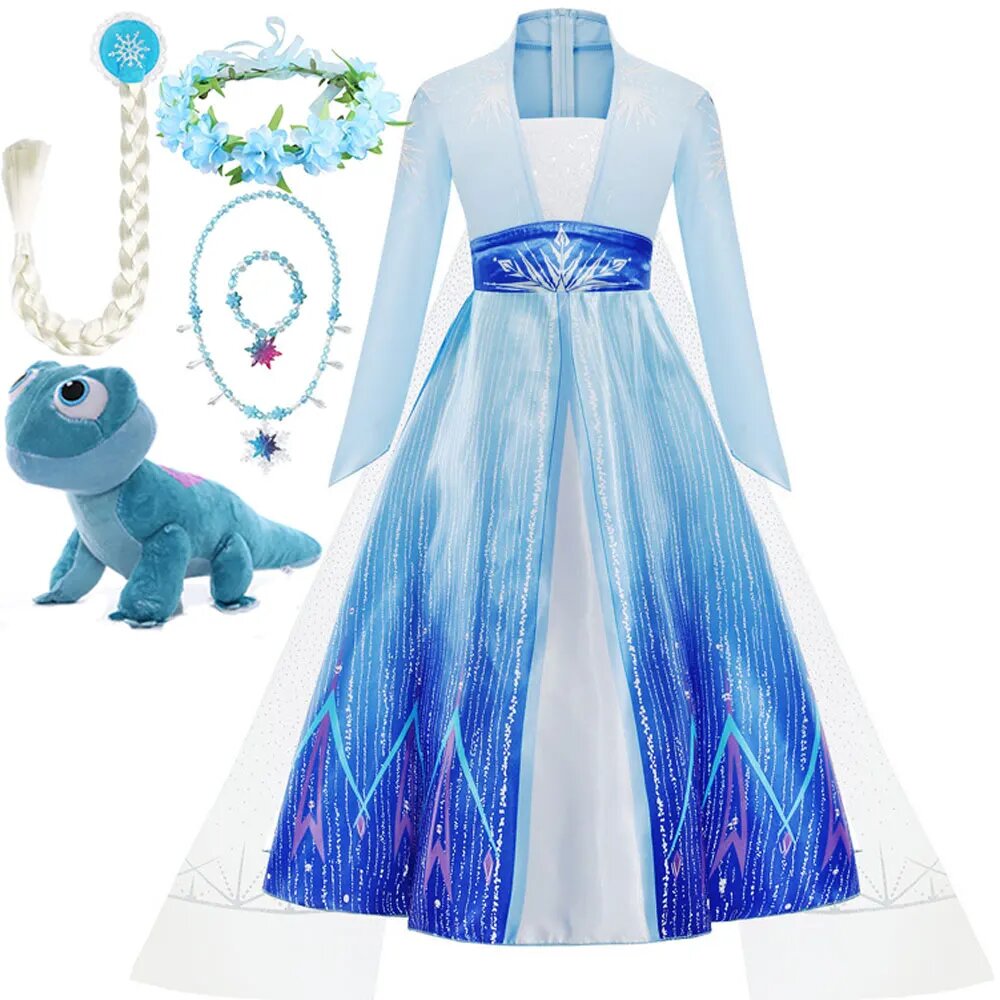 Платье Эльзы Disney, синее, 4T(TAG 120), ELSA SET 5