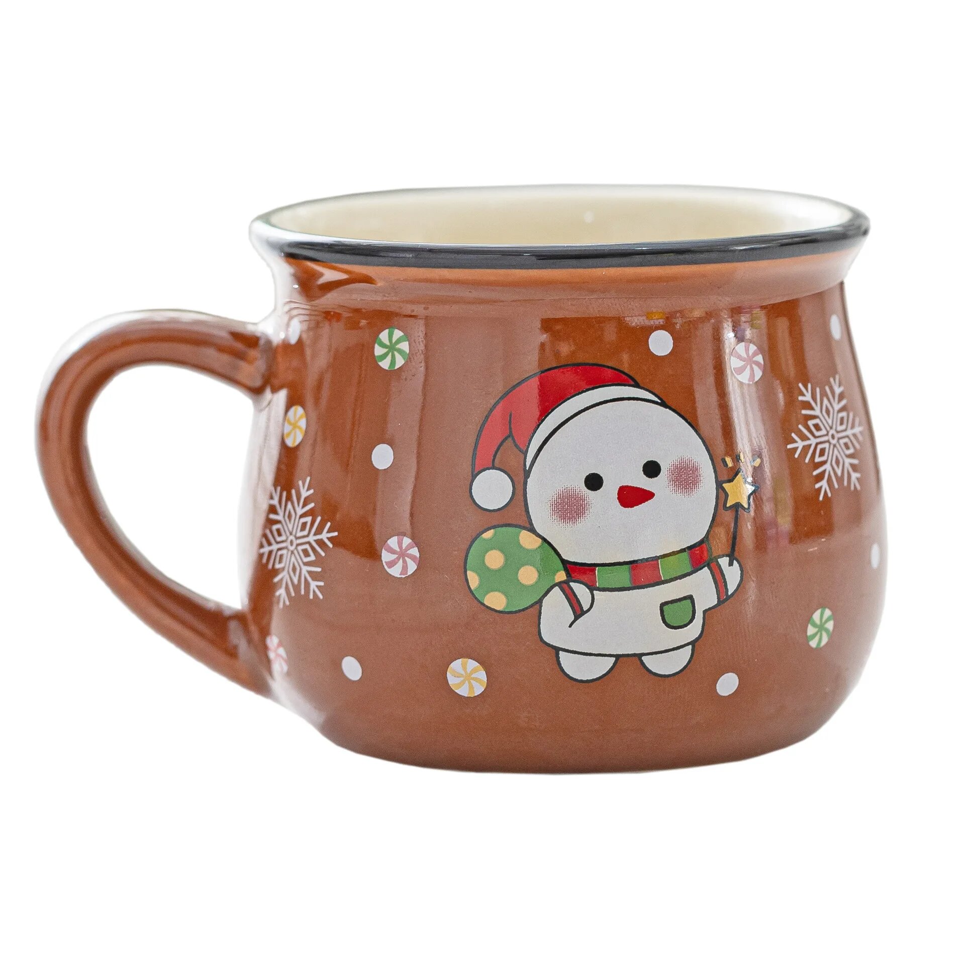 Керамическая кружка Дед Мороз 150 мл 8 цветов Коричневый, Coffee