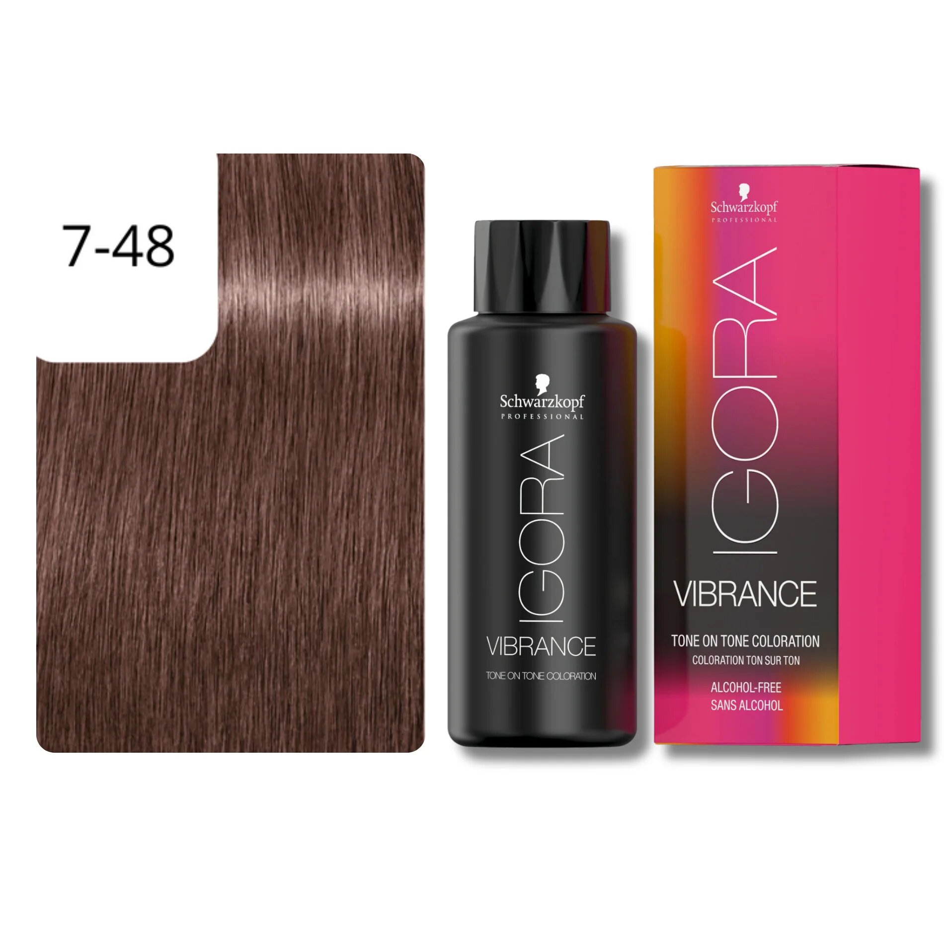 Schwarzkopf IGORA Vibrance 7-48 Средний русый бежевый красный Краска для волос 60мл