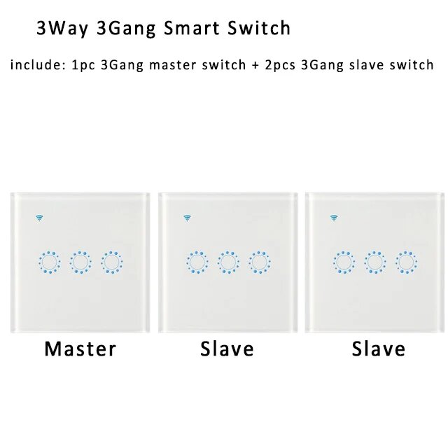 Умный сенсорный выключатель Tuya EWeLink EU WiFi 3 клавиши 3Gang 3way White, eWeLink APP