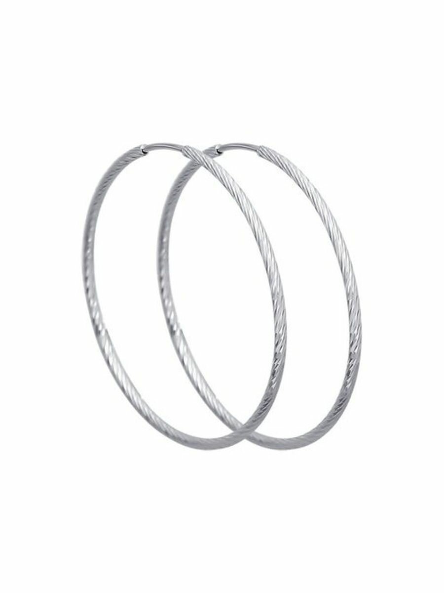 Серьги конго, белое золото, 585 проба