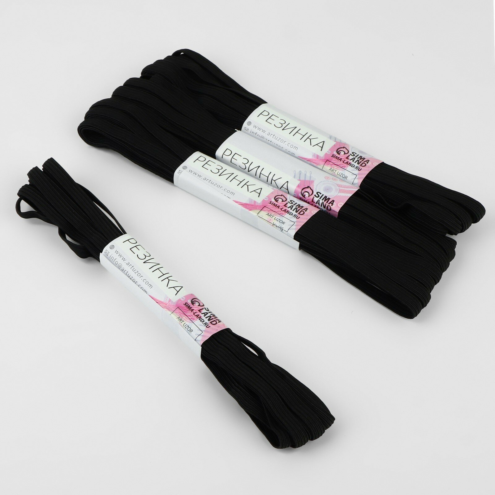 Резинки бельевые, 6 мм, 5,5 ± 0,5 м, 4 шт, цвет чёрный, 1160793