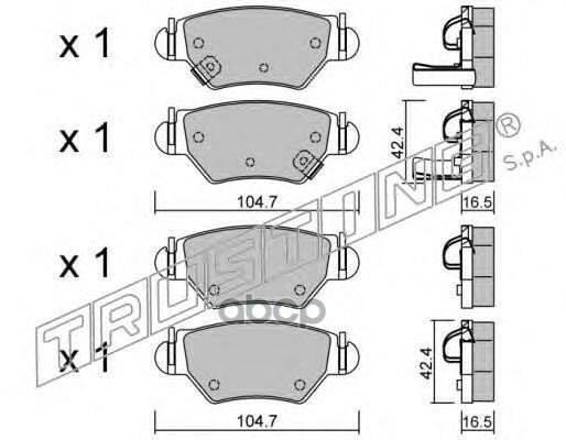 К-т дисков. тормоз. колодок OPEL Astra, Zafira 98- З Trusting арт. 2680