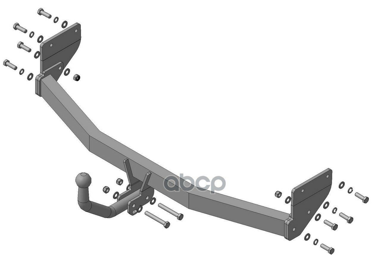 Фаркоп с оцинк. шаром Hyundai Solaris II седан 2017-2022, Kia Rio IV седан (дорестайл) 2017-2021, Solaris HS 2024- крепление .