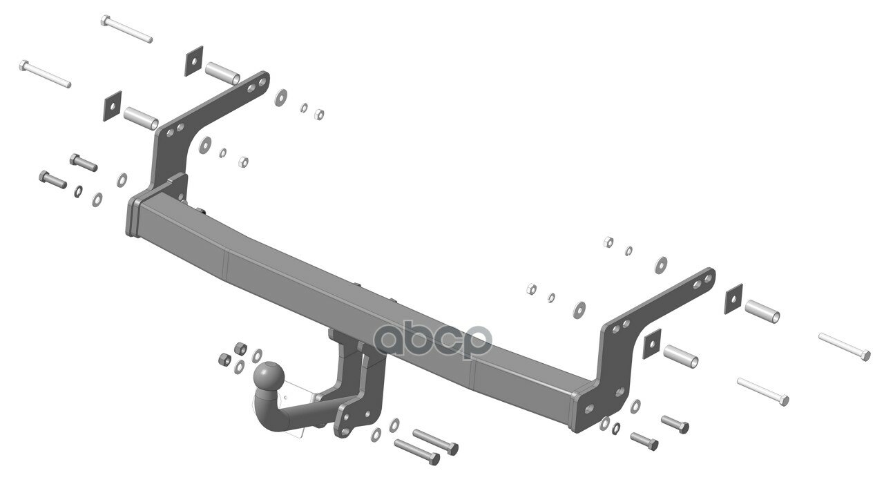 Фаркоп с оцинк. шаром Renault Duster 2012-2015, 2015-2021, 2021-2022, Nissan Terrano 2014-2022 крепление шара на двух болтах .