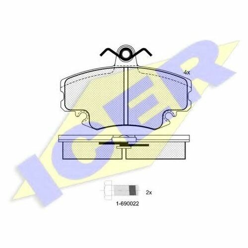 Комплект передних тормозных колодок Icer 180993204