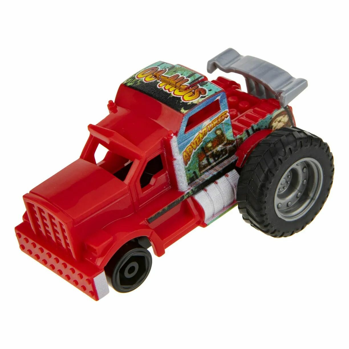 1toy - Трюк-трек Машинка фрикционная (пластик + металл) с аксессуаром №1 Красная
