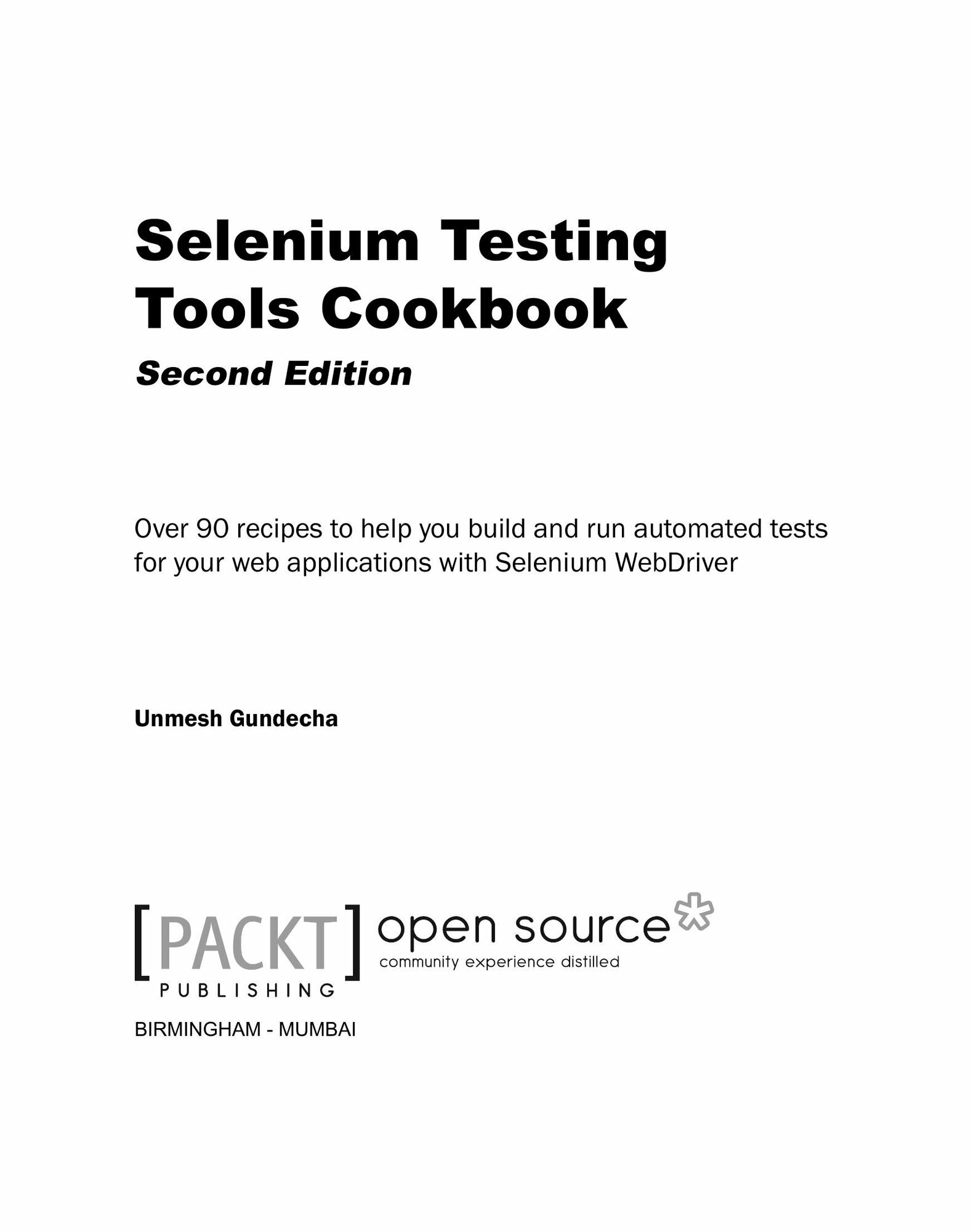 Selenium Testing Tools Cookbook — фото 1