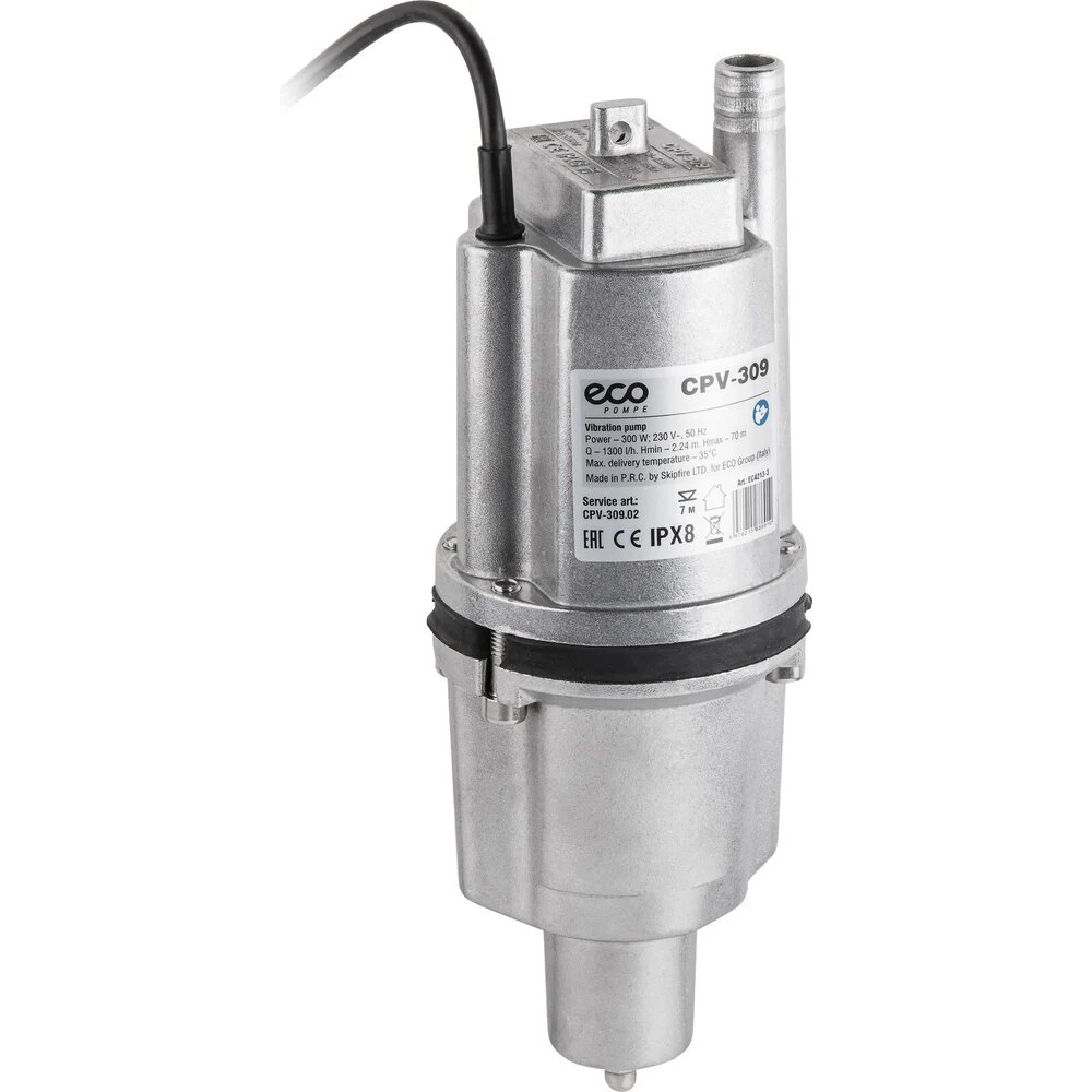 Насос вибрационный ECO CPV-309 EC4213-3, для подъема пресной воды, алюминиевый корпус, погружной тип
