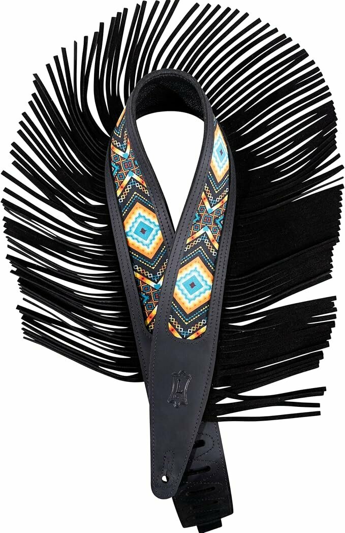 MG317BOI-BLK Crazy Horse Outlaw Series Ремень для гитары, кожаный, черный, Levy's