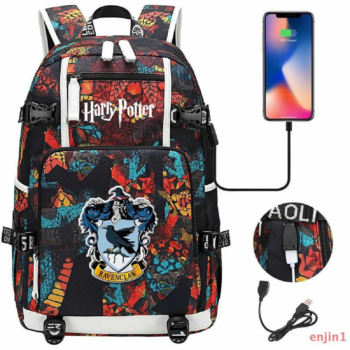Школьный рюкзак Harry Potter Ravenclaw с зарядкой USB для ноутбука