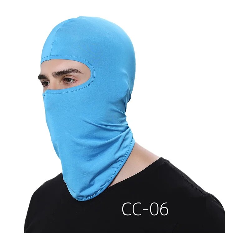 Мотоциклетная маска на шлем, Балаклава 23 Цвета, летние аксессуары для мотоциклистов CC-06 Sky Blue