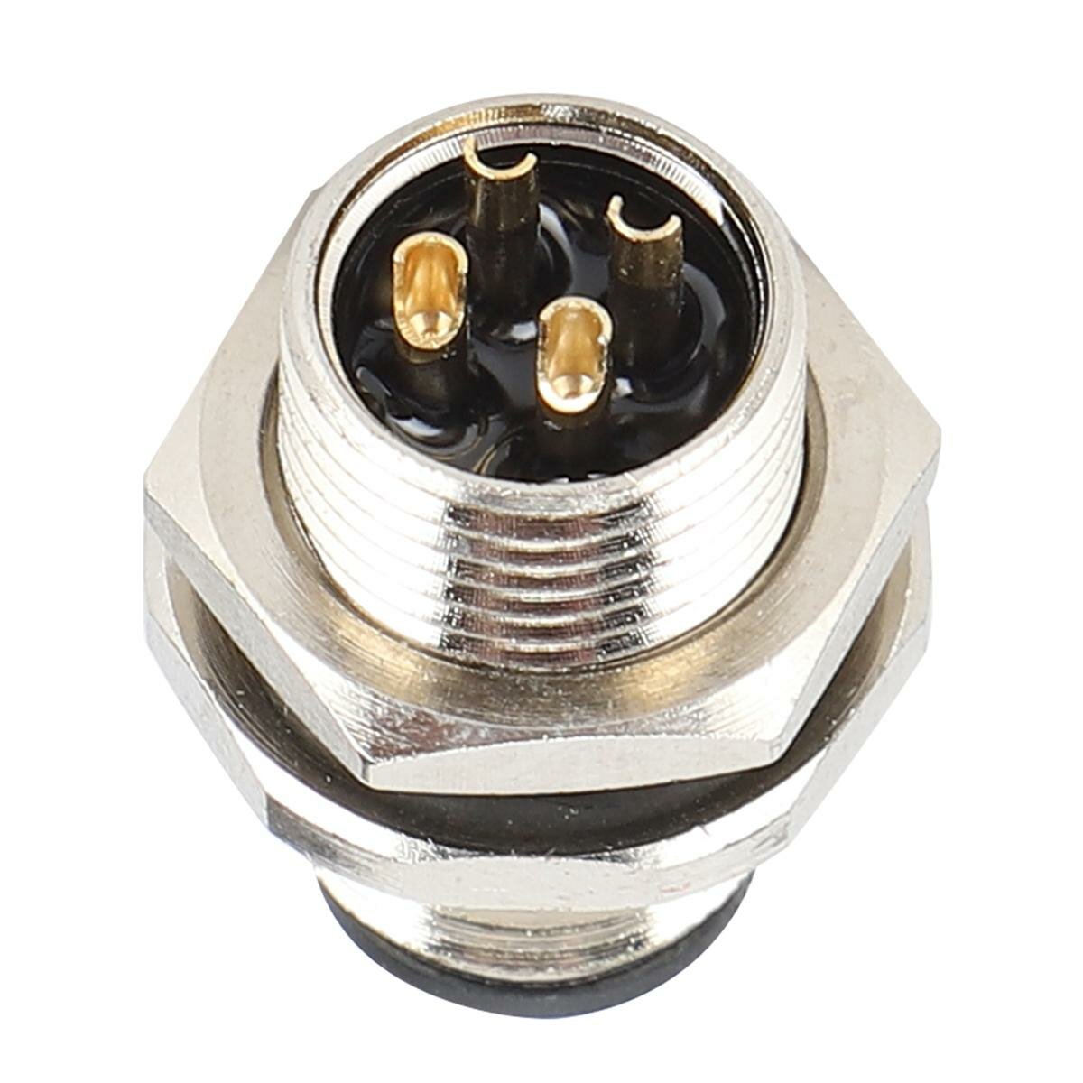 Латунный панельный разъем M12 IP67 4-контактный разъем AC/DC250V 4A