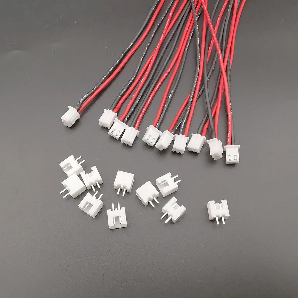 Комплект JST-XH разъем 1S 2Pin 22AWG силиконовый провод 10Sets, 15cm
