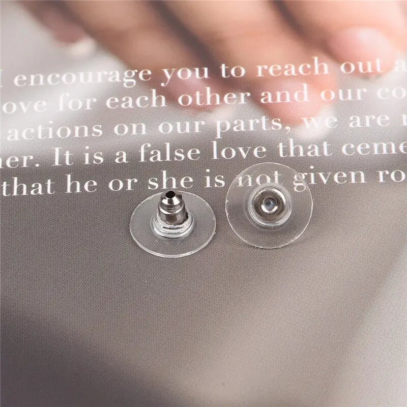 Силиконовые заглушки для сережек Hua Ming Ce 50 шт. 50pcs, Gunmetal