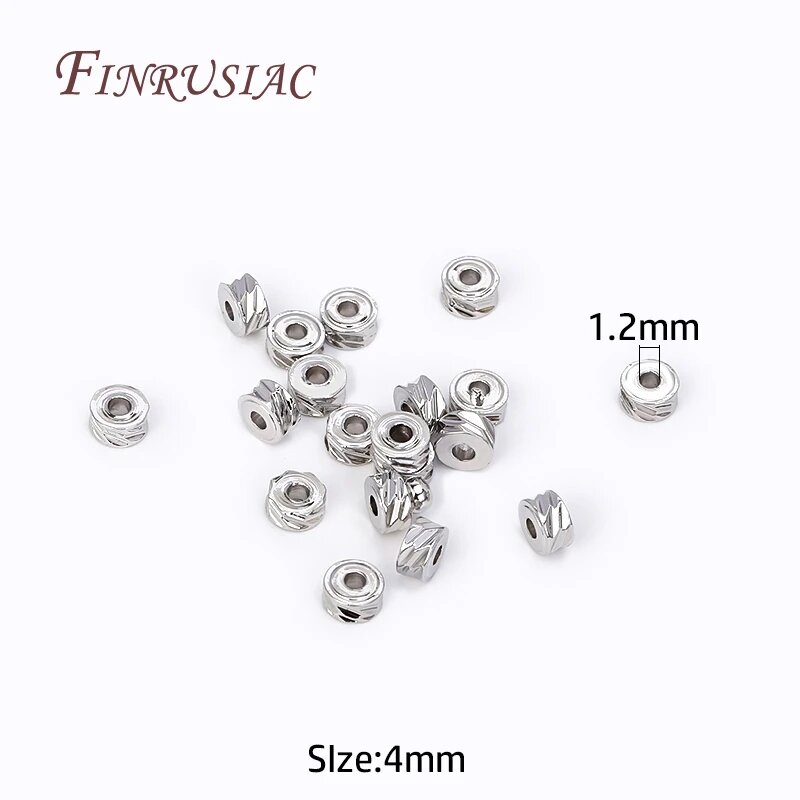 Разделители для бусин FINRUSIAC 4 мм золотые латунные 40 pcs, Rhodium Plated