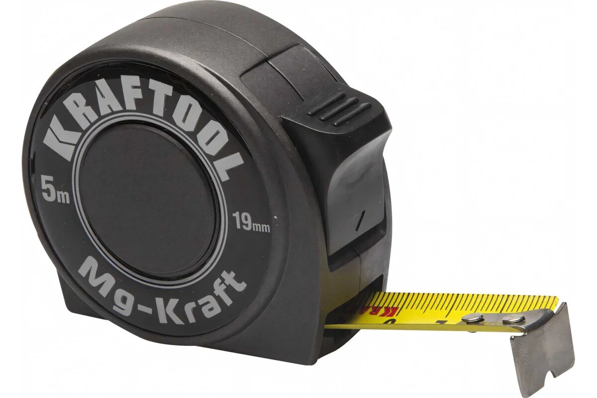 Kraftool PRO MG-Kraft рулеткаMg-сплав корпус, нейлон, ультракомпактная, 5 м/19 м