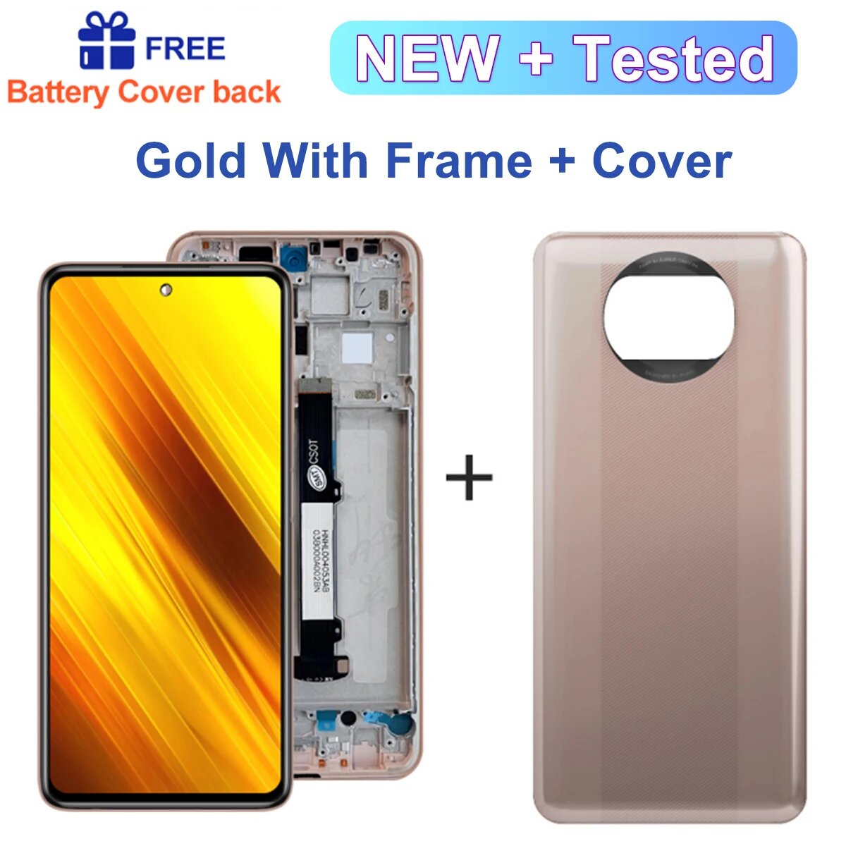 6,67-дюймовый протестированный экран Poco X3 Pro, для Xiaomi Poco X3, ЖК-дисплей с Gold With Frame