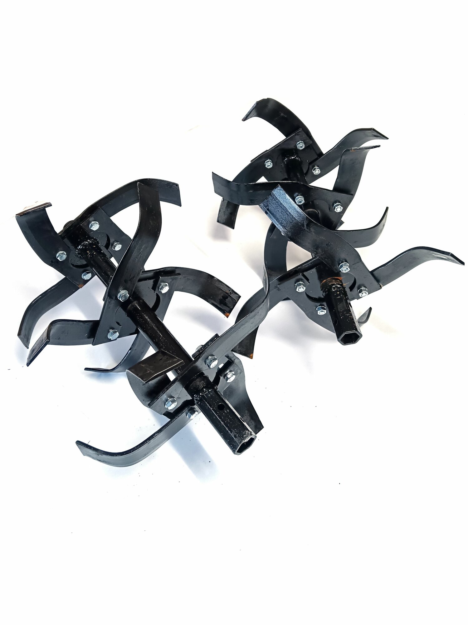 Фрезы вал S24, 350/445 мм для мотоблока / культиватора Forza, Crosser, Weima, Хопер (втулка 82 мм, 3 ряда)