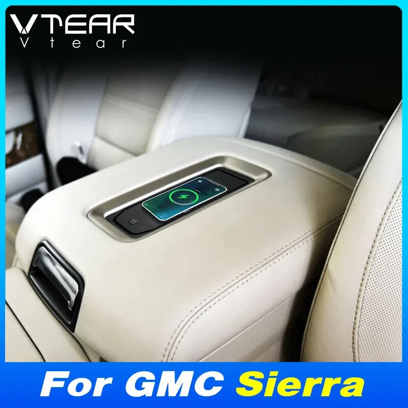Беспроводное зарядное устройство для автомобиля, 15 Вт, адаптер для быстрой зарядки для GMC Sierra 1500/2500 2019-2021, аксессуары для интерьера
