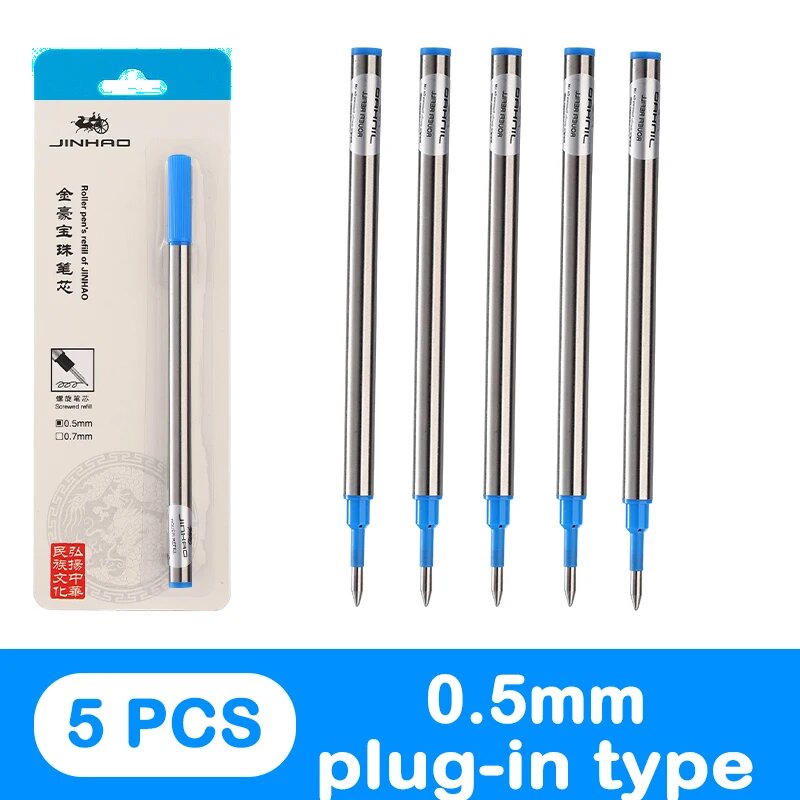 JINHAO стержни для ручек 11 см 0,5/0,7 мм 5 PCS Blue Set A