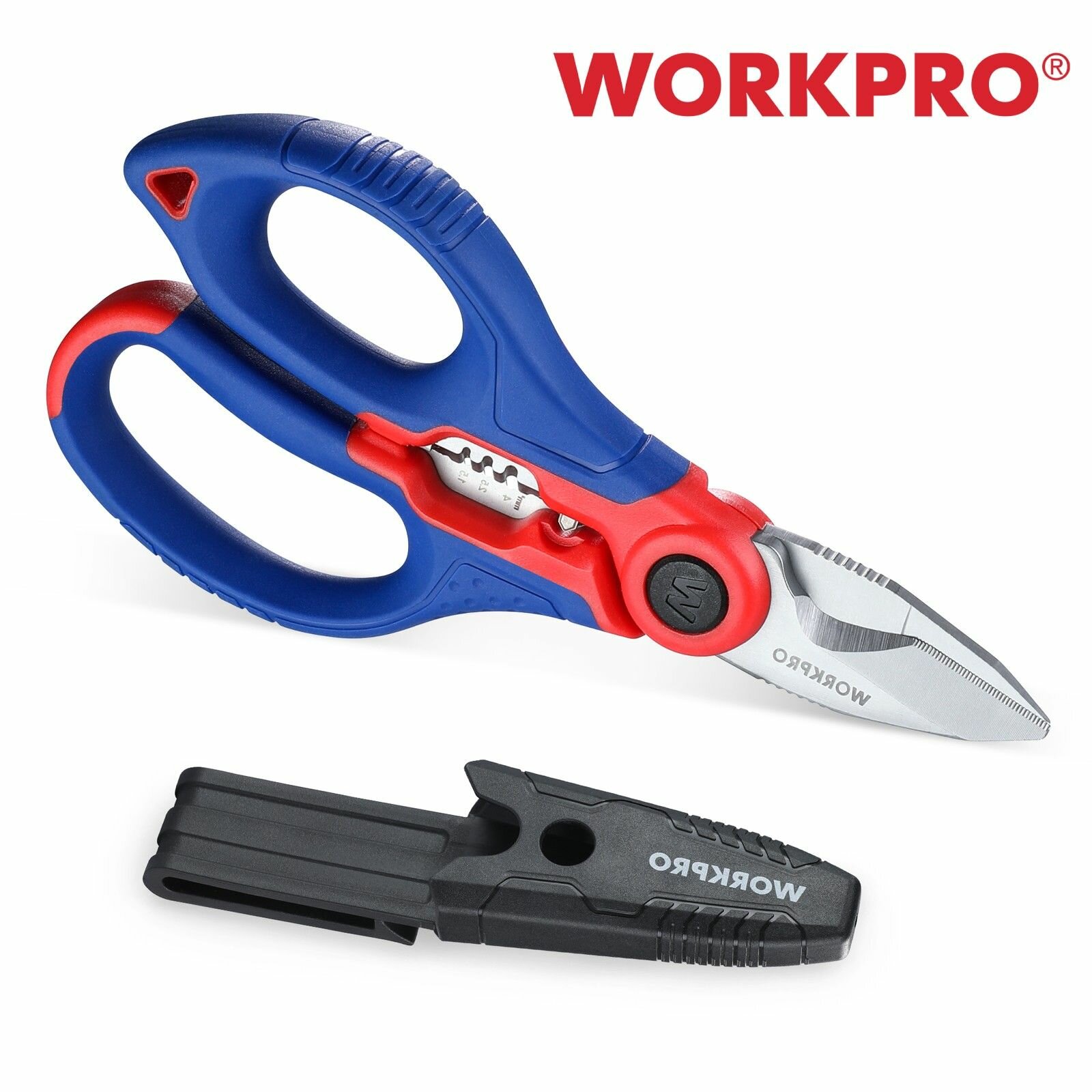 WORKPRO Нержавеющие ножницы электрика, 16 см Профессиональные ножницы электрика