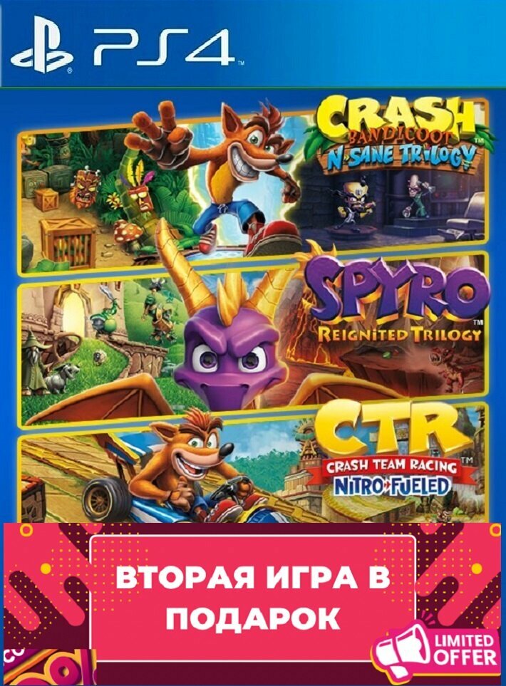 Игра Crash Bandicoot, Spyro, Crash Team Racing Nitro playstation 4 / ps4, | без наценок, гарантия качества |
