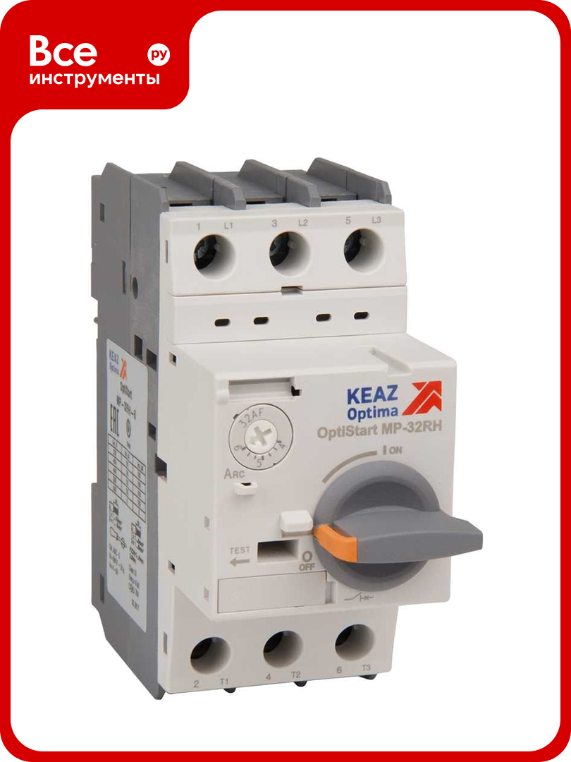 Выключатель автоматический КЭАЗ OptiStart MP-32RH-4 термомагнитный серый корпус защита IP20 для монтажа на DIN-рейку