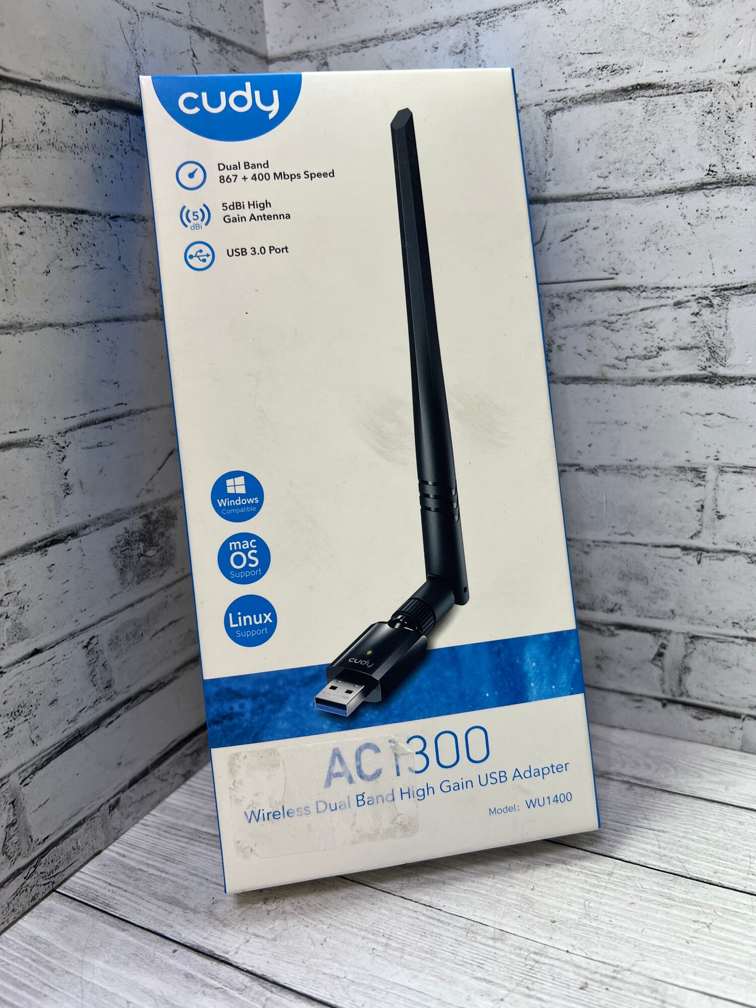 Адаптер беспроводной связи CUDY WU1400, Wi-Fi, 802,11 ac, скорость 1267 Мбит, чёрный