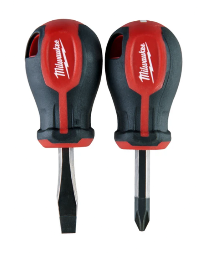 Набор коротких отверток SL и PZ2, магнитных, с трехгранной рукояткой (2шт)