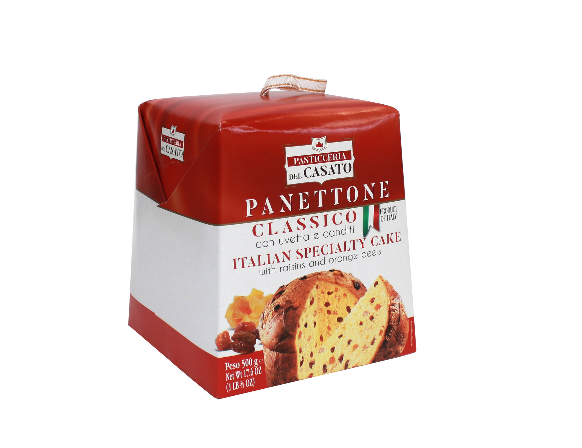 Панеттоне PASTICCERIA del CASATO классический с изюмом и апельсиновыми цукатами, Италия, 500г