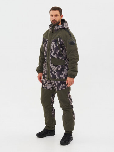 Костюм демисезонный Huntsman Горка-Люкс ткань Исландия/Алова цвет Хаки/КМФ 002 размер 52-54/170-176