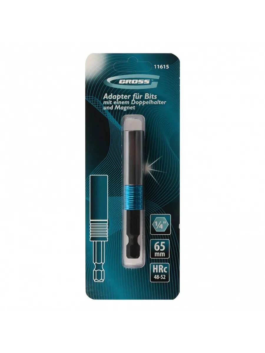 Адаптер для бит с двойным держателем и магнит, GROSS, 11615