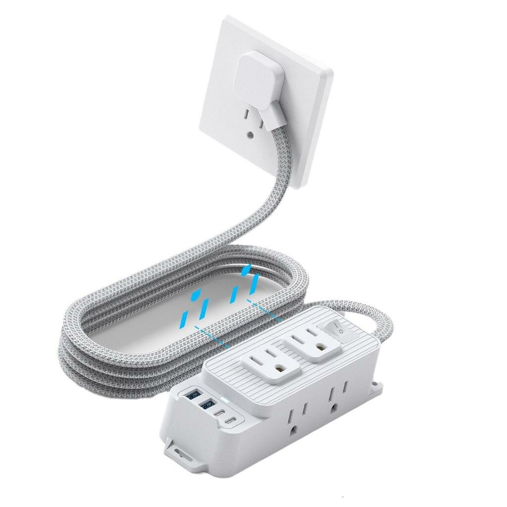 6-розеточный удлинитель с 2 USB