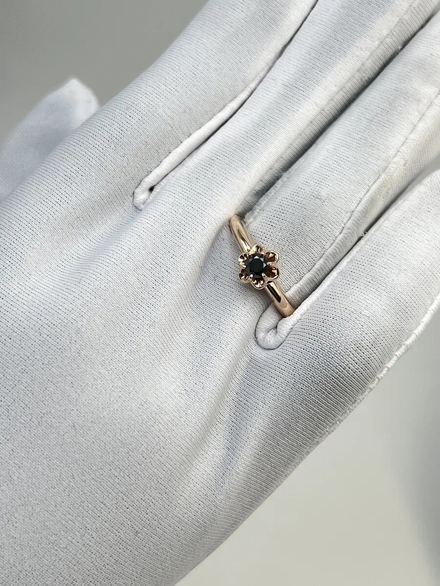 Кольцо, красное золото, 585 проба, бриллиант