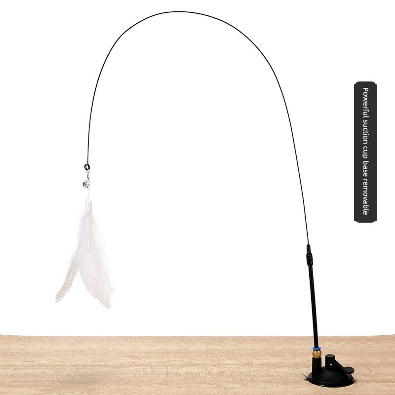 Игрушка-дразнилка для кошек на присоске с колокольчиком, длинная ручка, присоска, для самостоятельных игр, устойчивая к